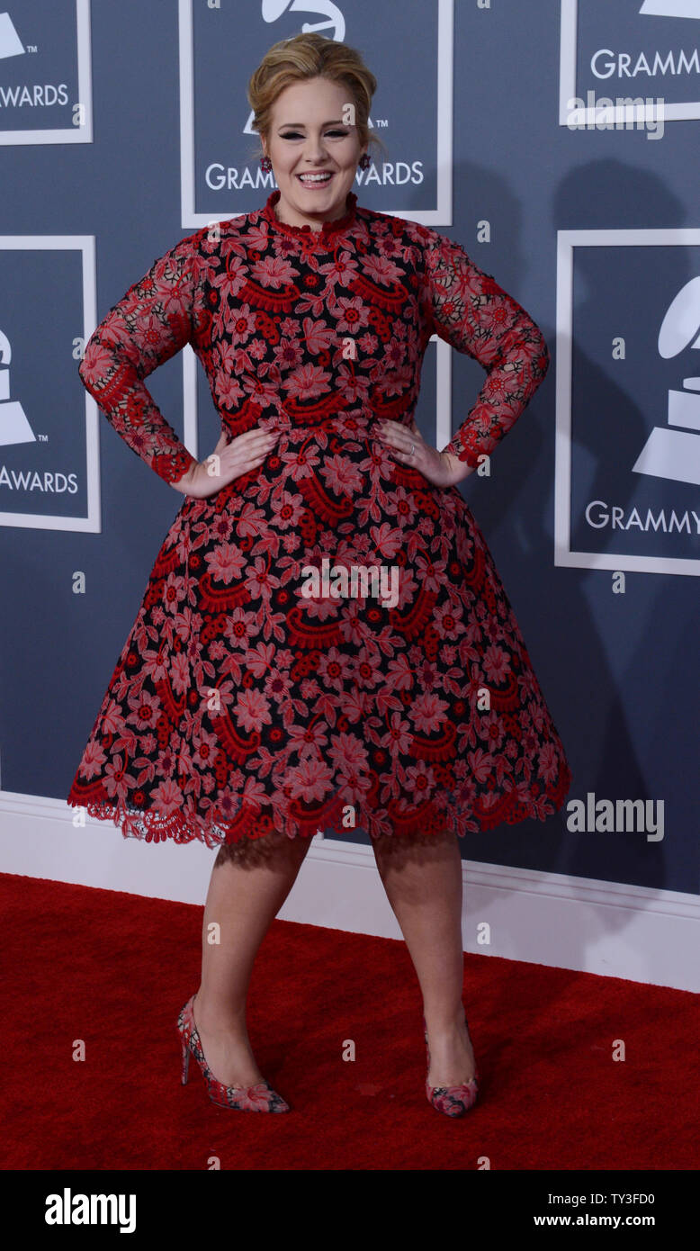 Singer Adele arrives at the 55th annual Grammy Awards at Staples Center ...
