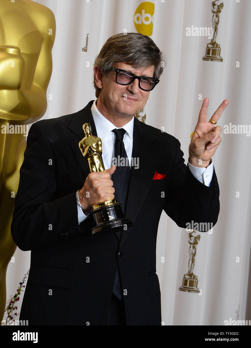 Rick Carter holds the Oscar Achievement in Production Design for ...