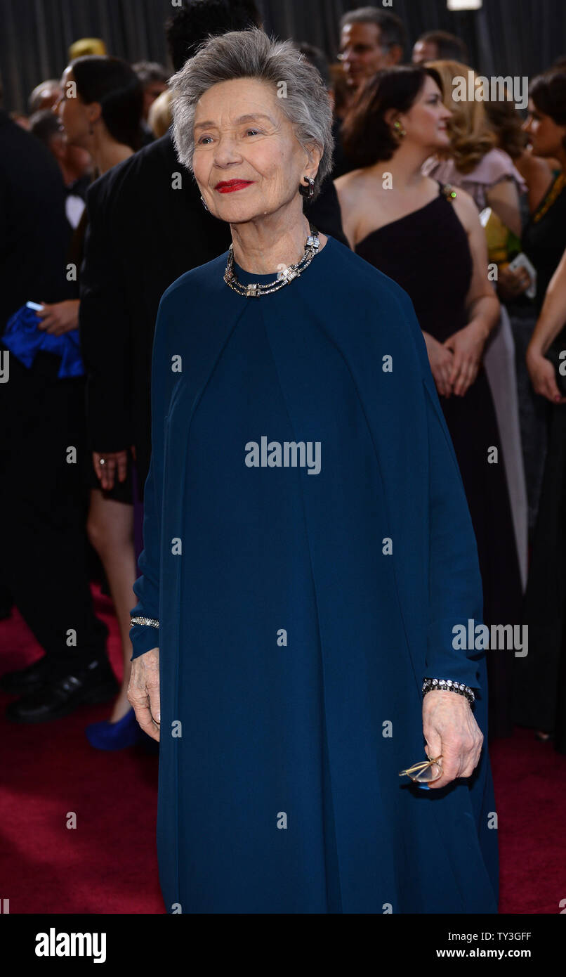 Actress Emmanuelle Riva arrives on the red carpet at the 85th Academy ...