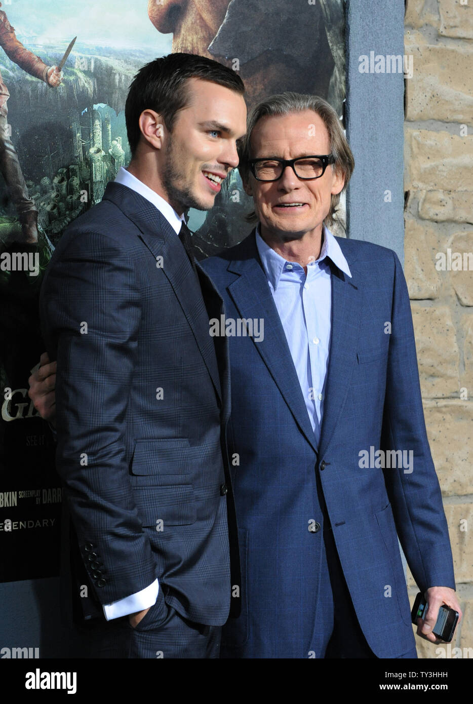 Nicholas Hoult (L) and Bill Nighy, cast members in the motion picture ...