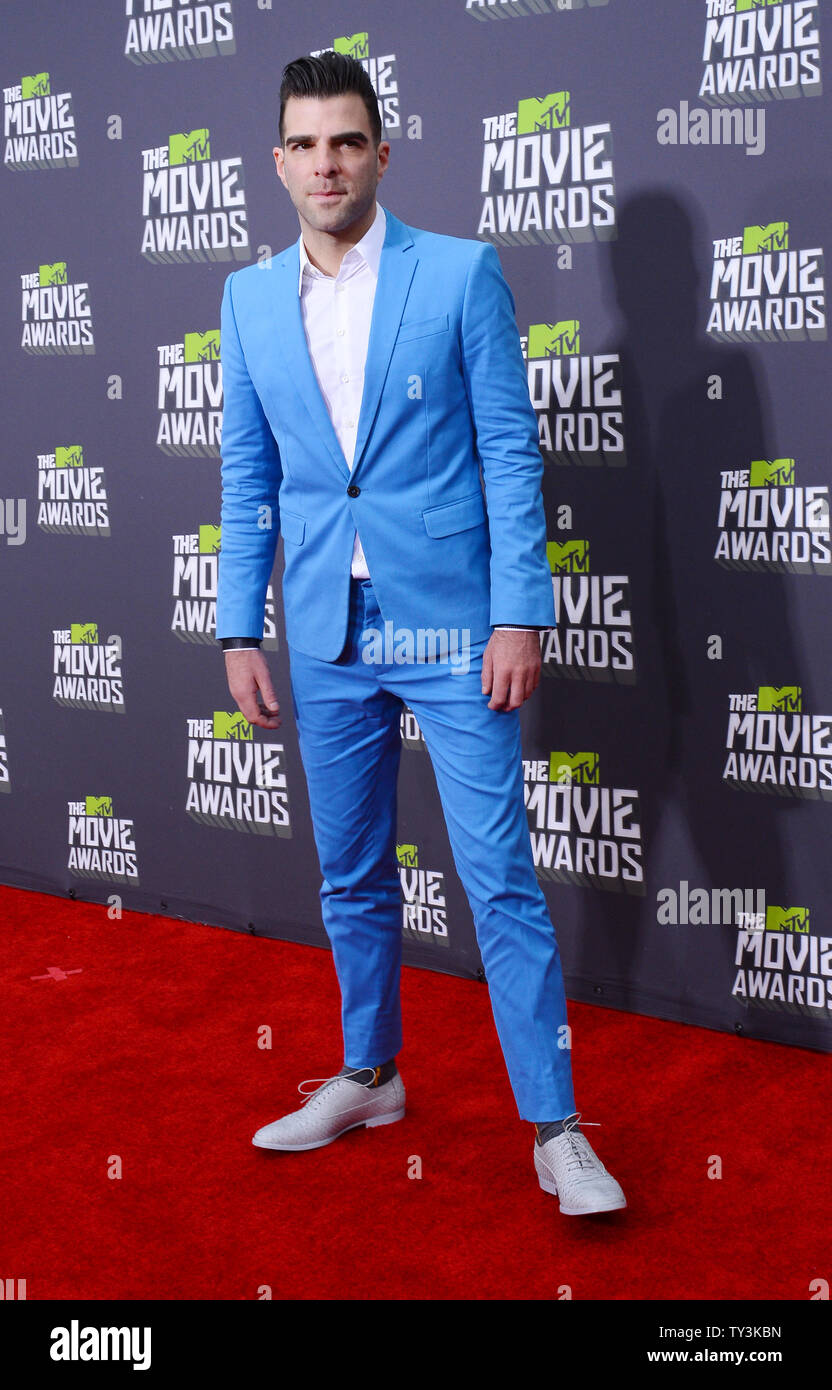 Actor Zachary Quinto arrives for The MTV Movie Awards at Sony Picture ...
