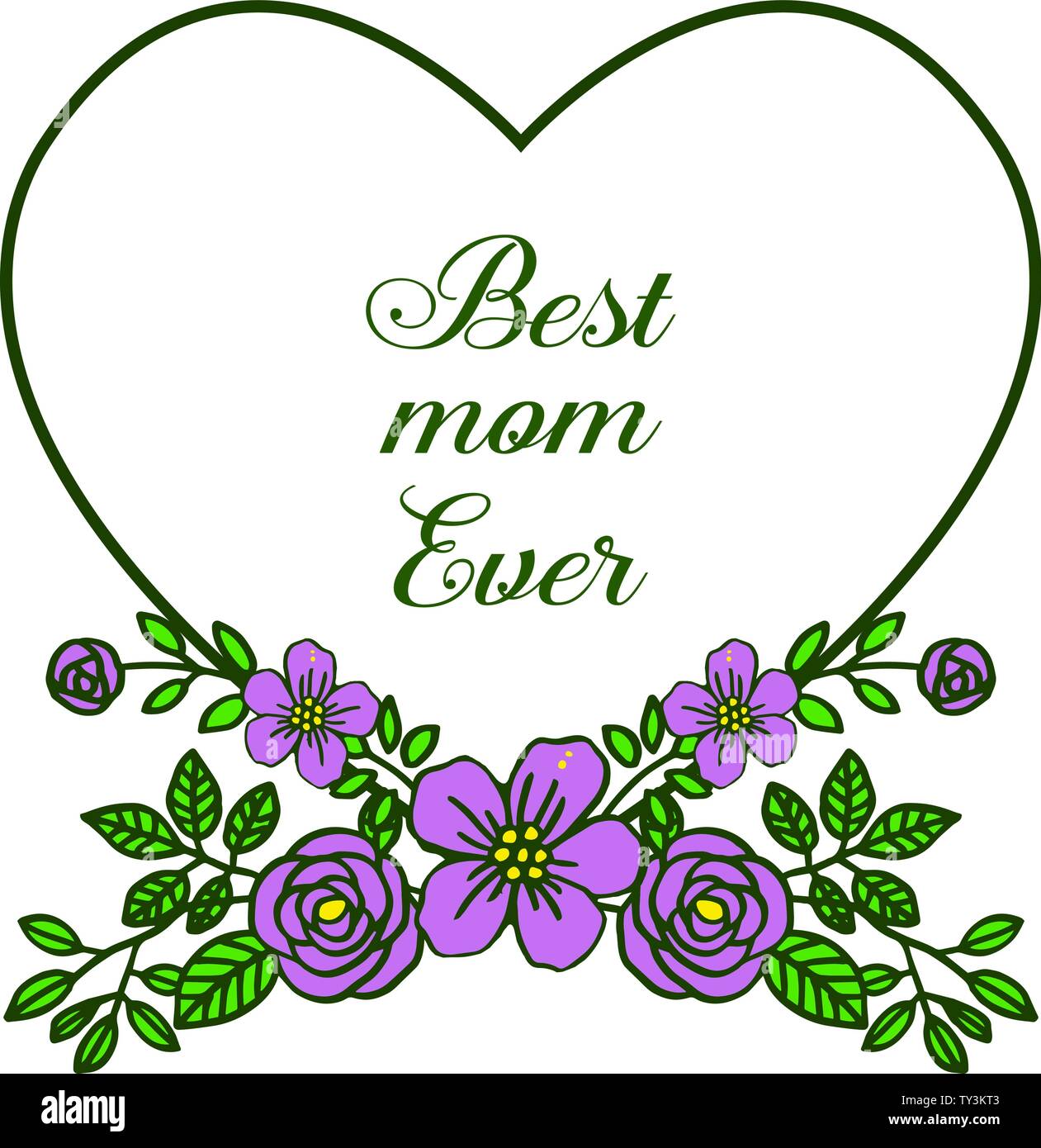Vector illustration shape of card best mom for pattern art purple ...