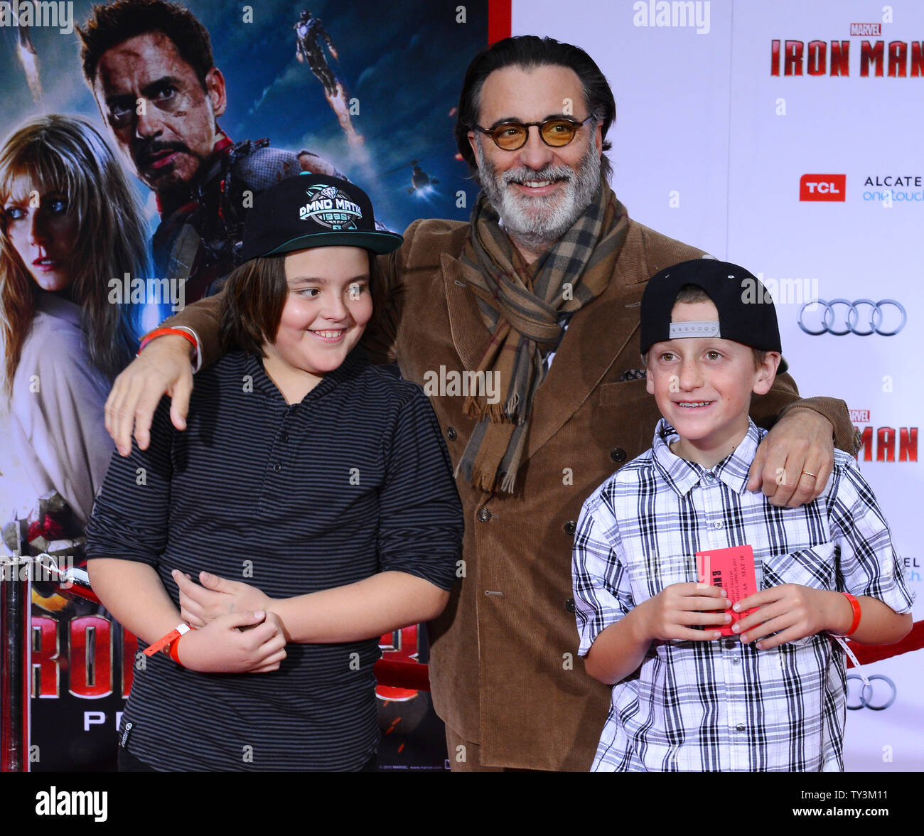 Actor Andy Garcia and his son Dominik (L) and an unidentified guest ...