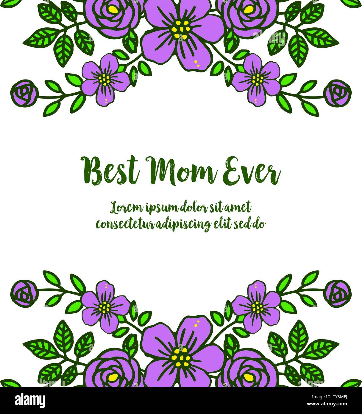 Vector illustration shape of card best mom for pattern art purple ...