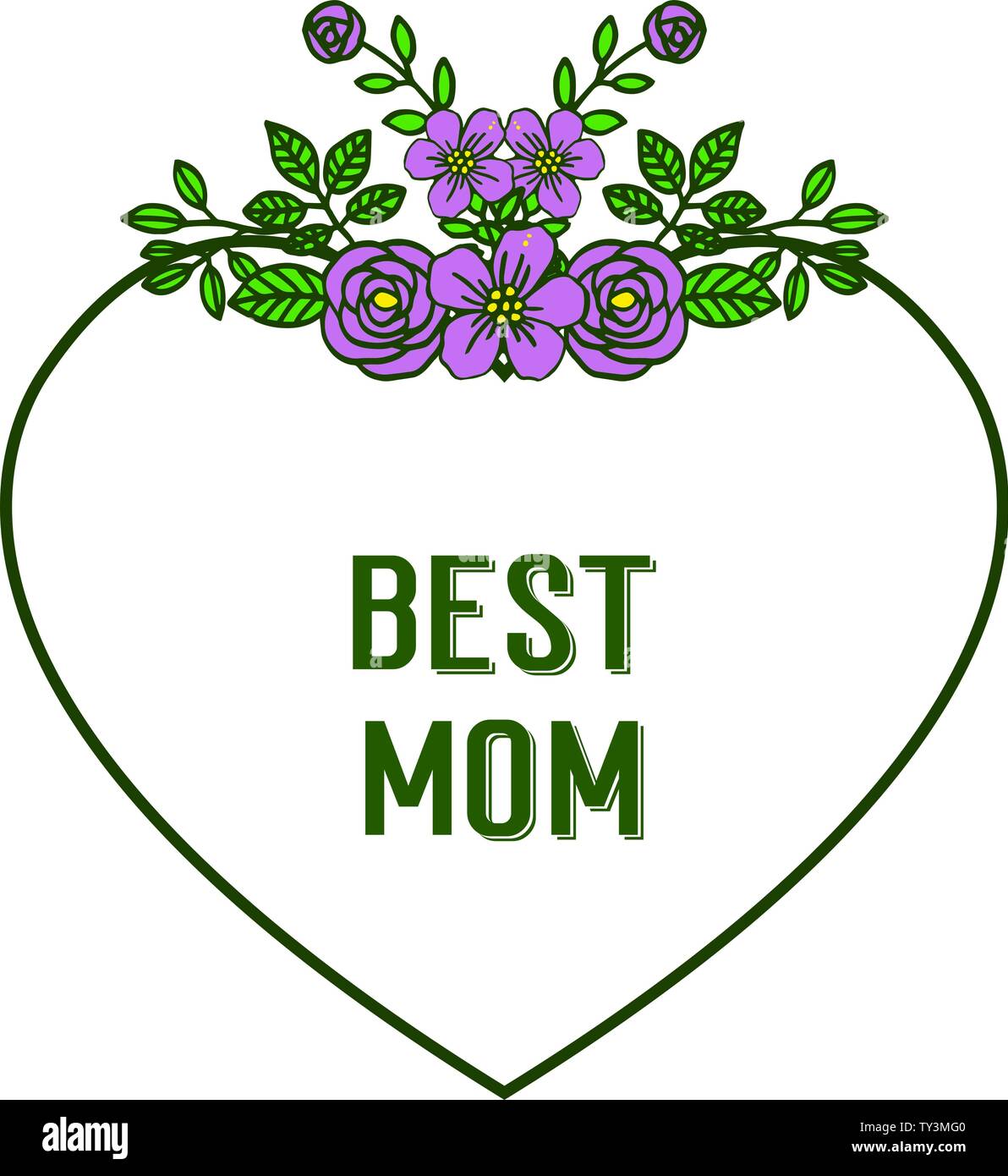 Vector illustration shape of card best mom for pattern art purple ...