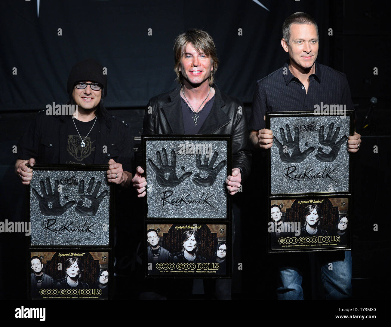 Members of the rock band Goo Goo Dolls, Robby Takac, John Rzeznik and ...