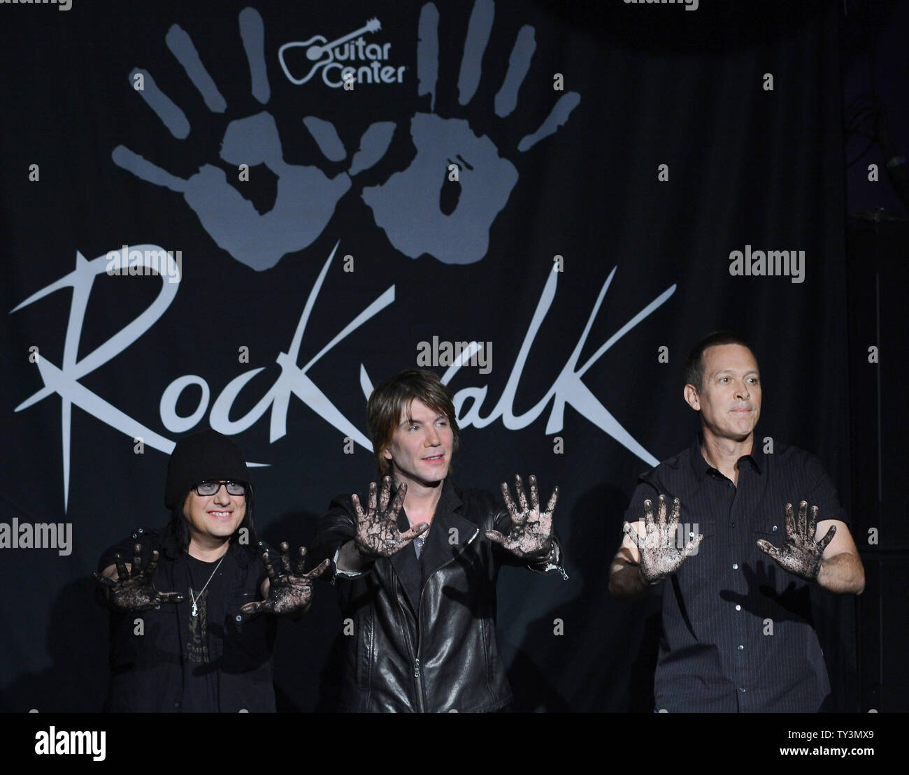Members of the rock band Goo Goo Dolls, Robby Takac, John Rzeznik and ...
