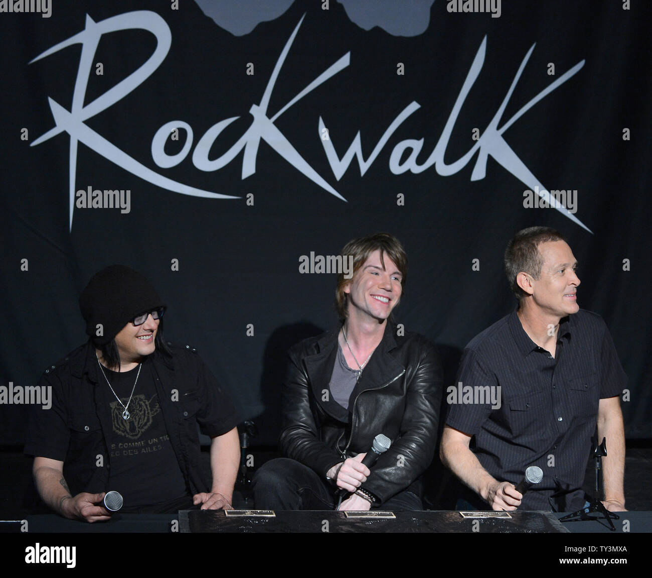 Members of the rock band Goo Goo Dolls, Robby Takac, John Rzeznik and ...