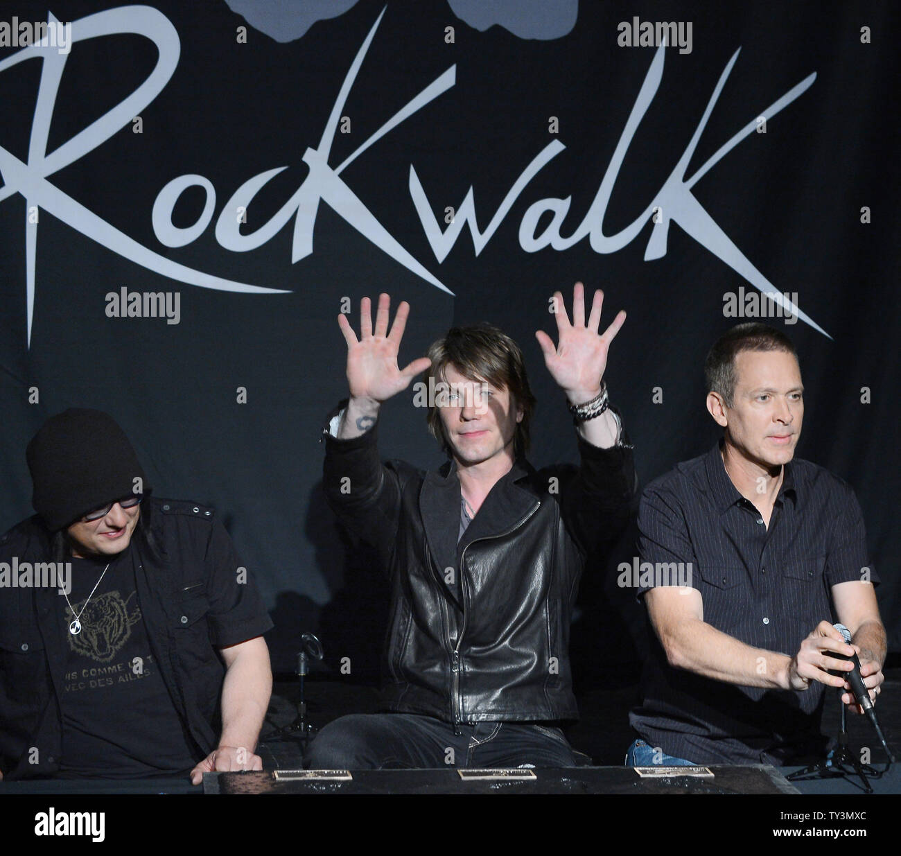 Members of the rock band Goo Goo Dolls, Robby Takac, John Rzeznik and ...
