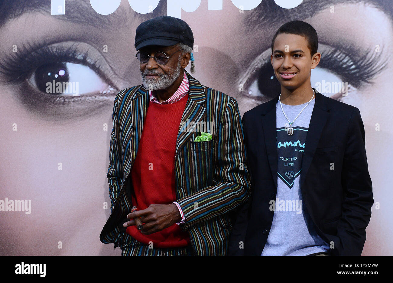 Melvin Van Peebles (L) arrives at the world premiere of "Peeples" at ...