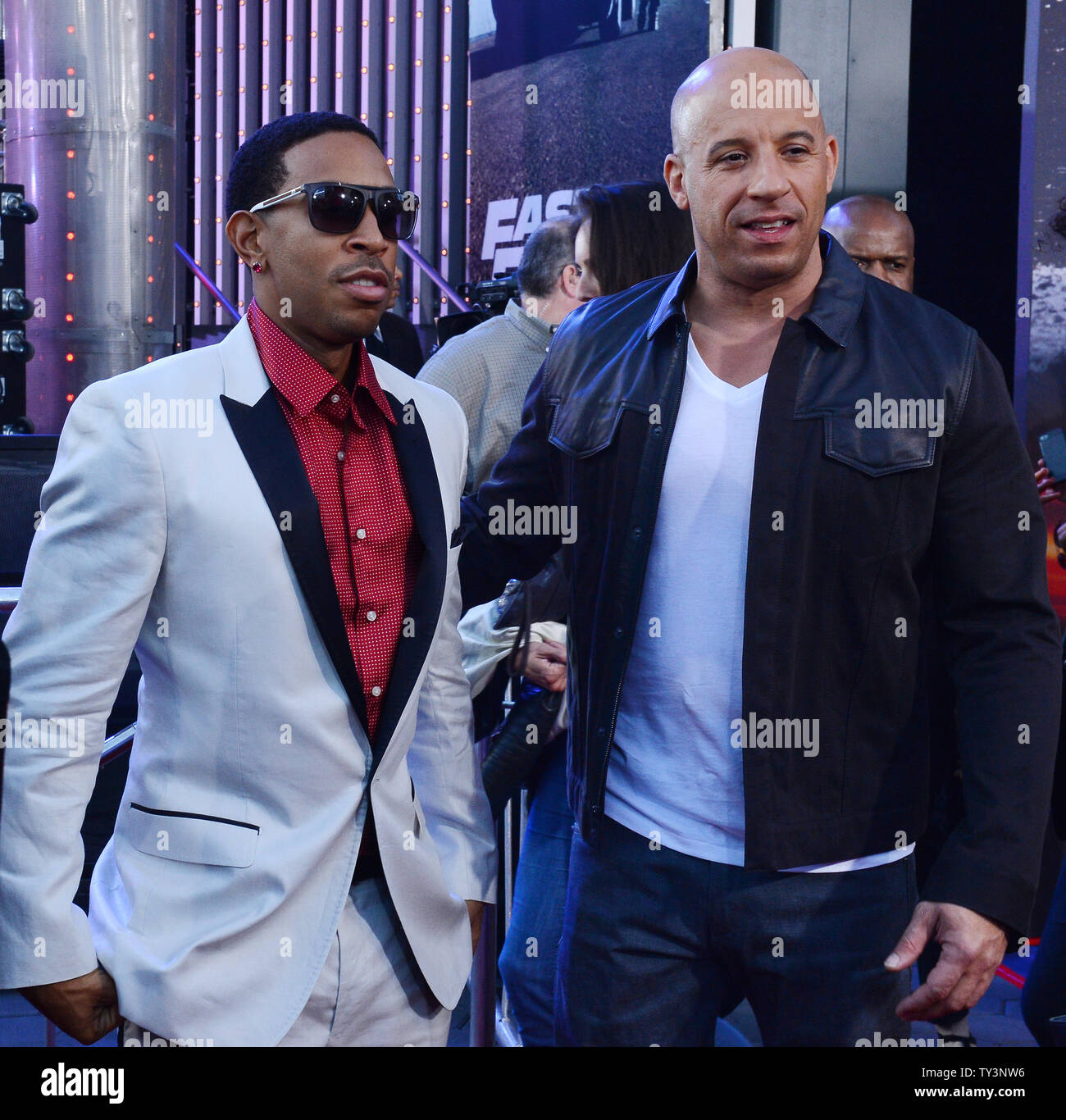 Chris "Ludacris" Bridges (L) and Vin Diesel, cast members in the motion ...