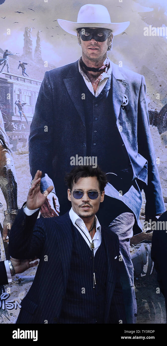 Johnny Depp, a cast member in the motion picture western "The Lone ...