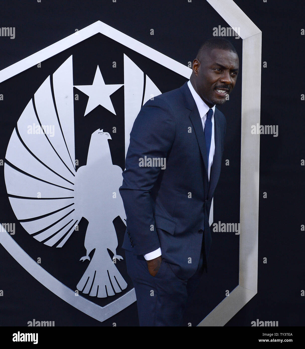 English actor Idris Elba, a cast member in the sci-fi motion picture ...