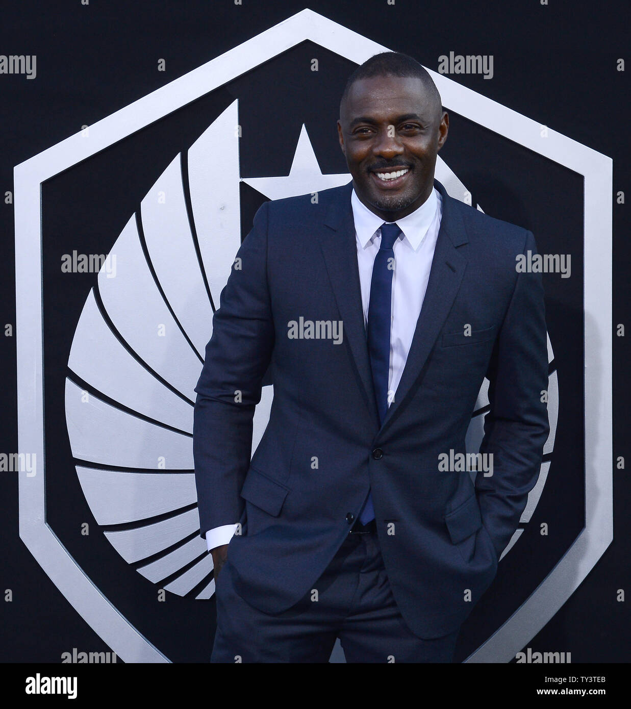 English actor Idris Elba, a cast member in the sci-fi motion picture ...