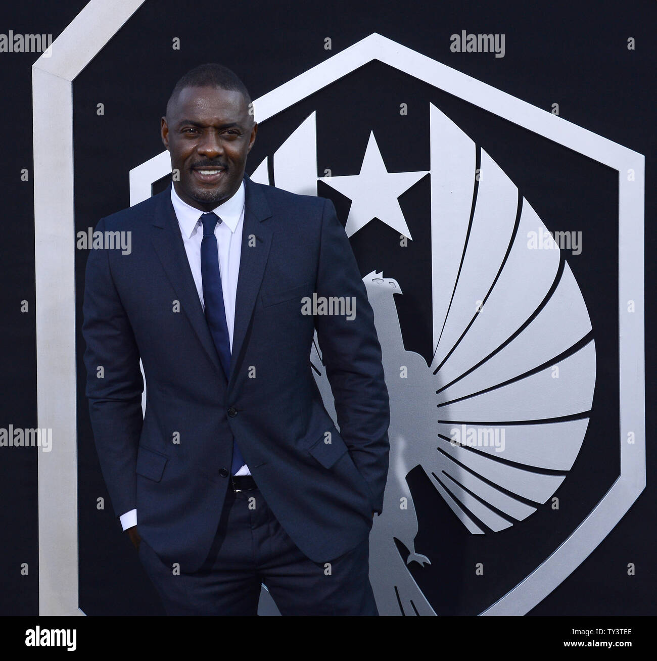 English actor Idris Elba, a cast member in the sci-fi motion picture ...