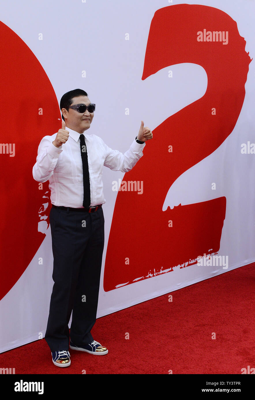 South Korean actor PSY attends the premiere of "Red 2" at the Westwood ...