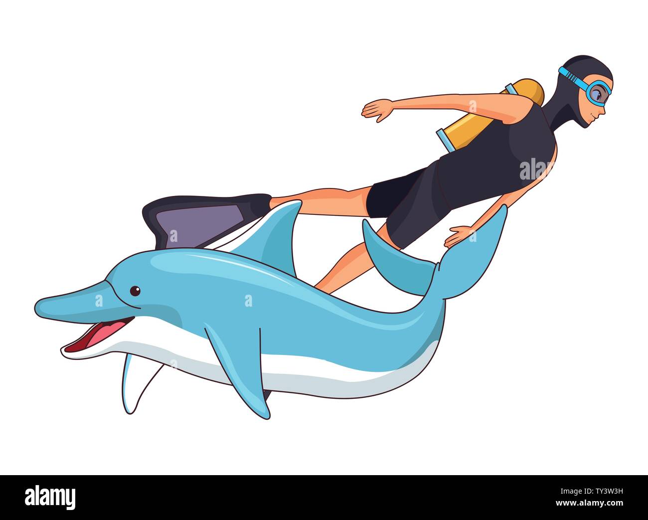 Scuba diving dolphin Stock Vector Images - Alamy
