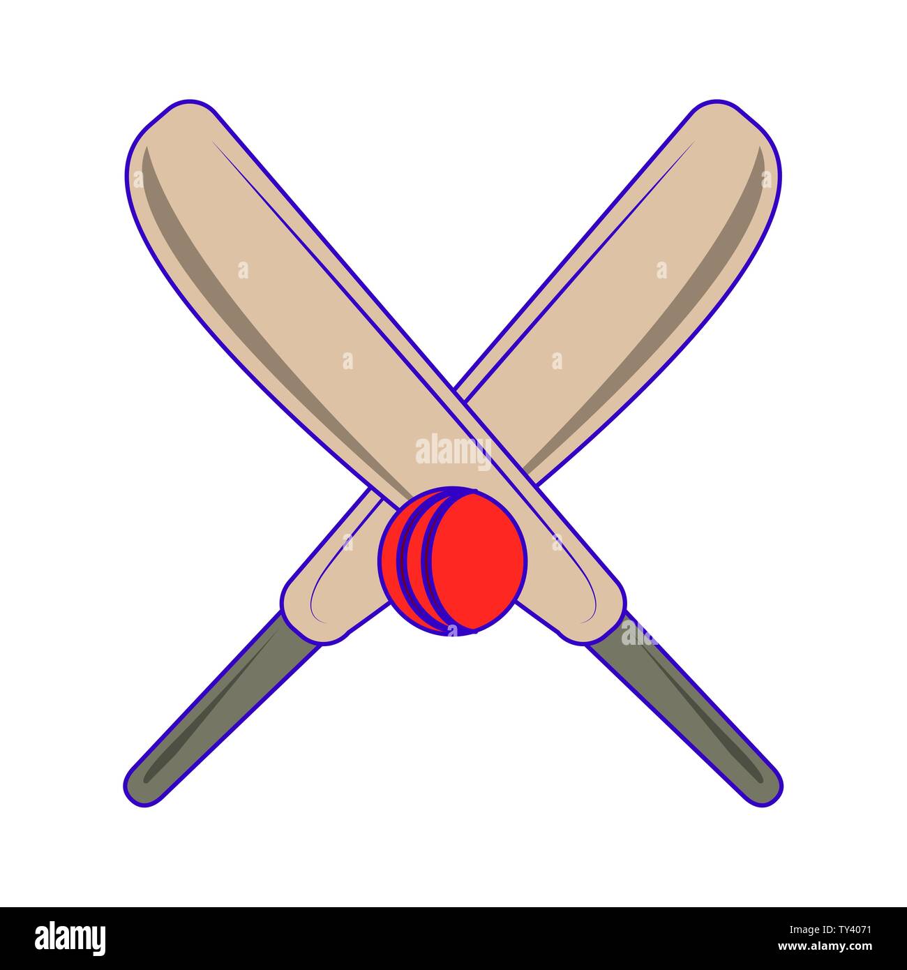 cricket equiment elements icon cartoon Stock Vector Image & Art - Alamy