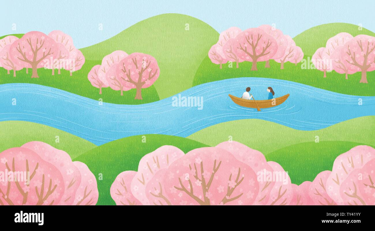 Blossom tree walk Stock Vector Images - Alamy