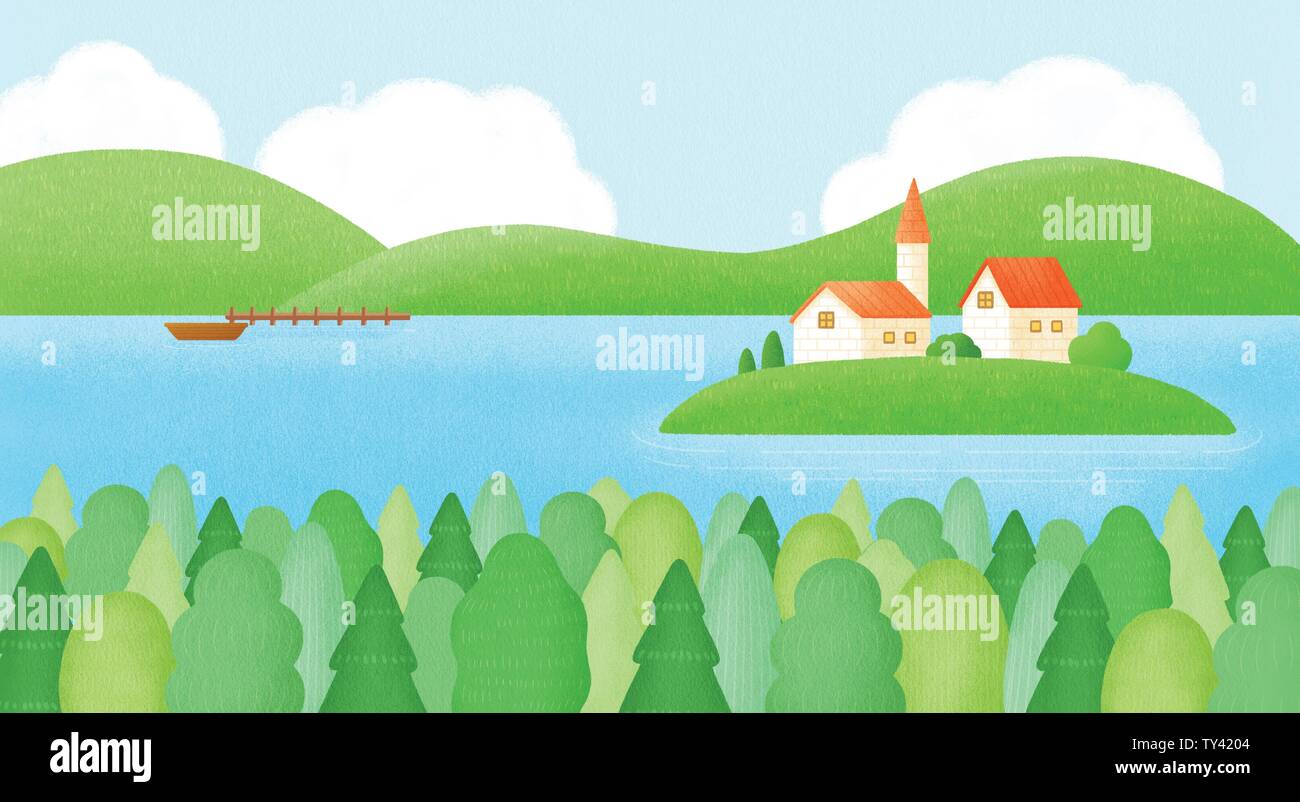 River forest flower Stock Vector Images - Alamy