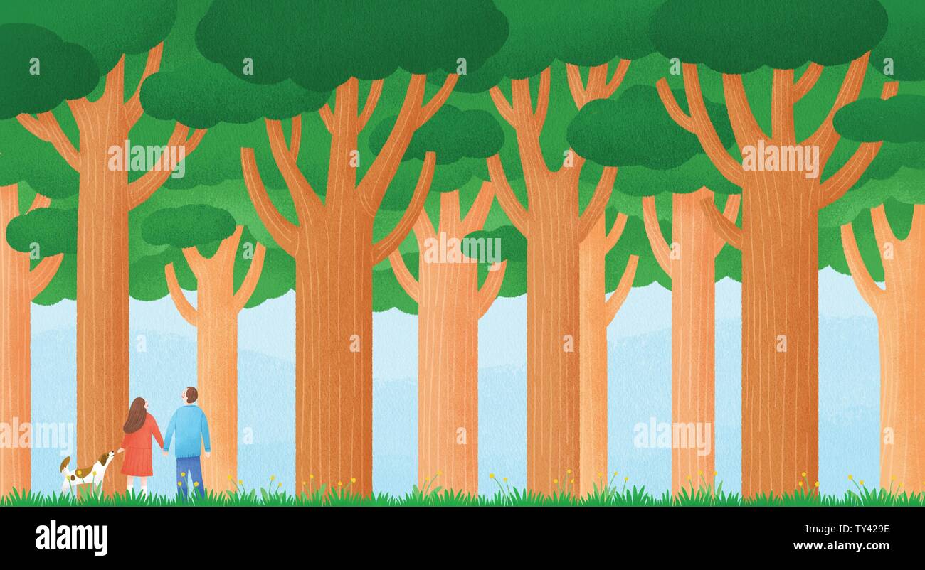 Beautiful spring landscape illustration, spring has sprung! 007 Stock ...