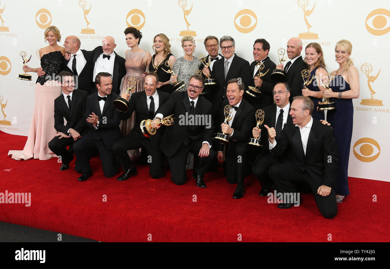 Breaking Bad won the award for Outstanding Drama Series backstage at ...