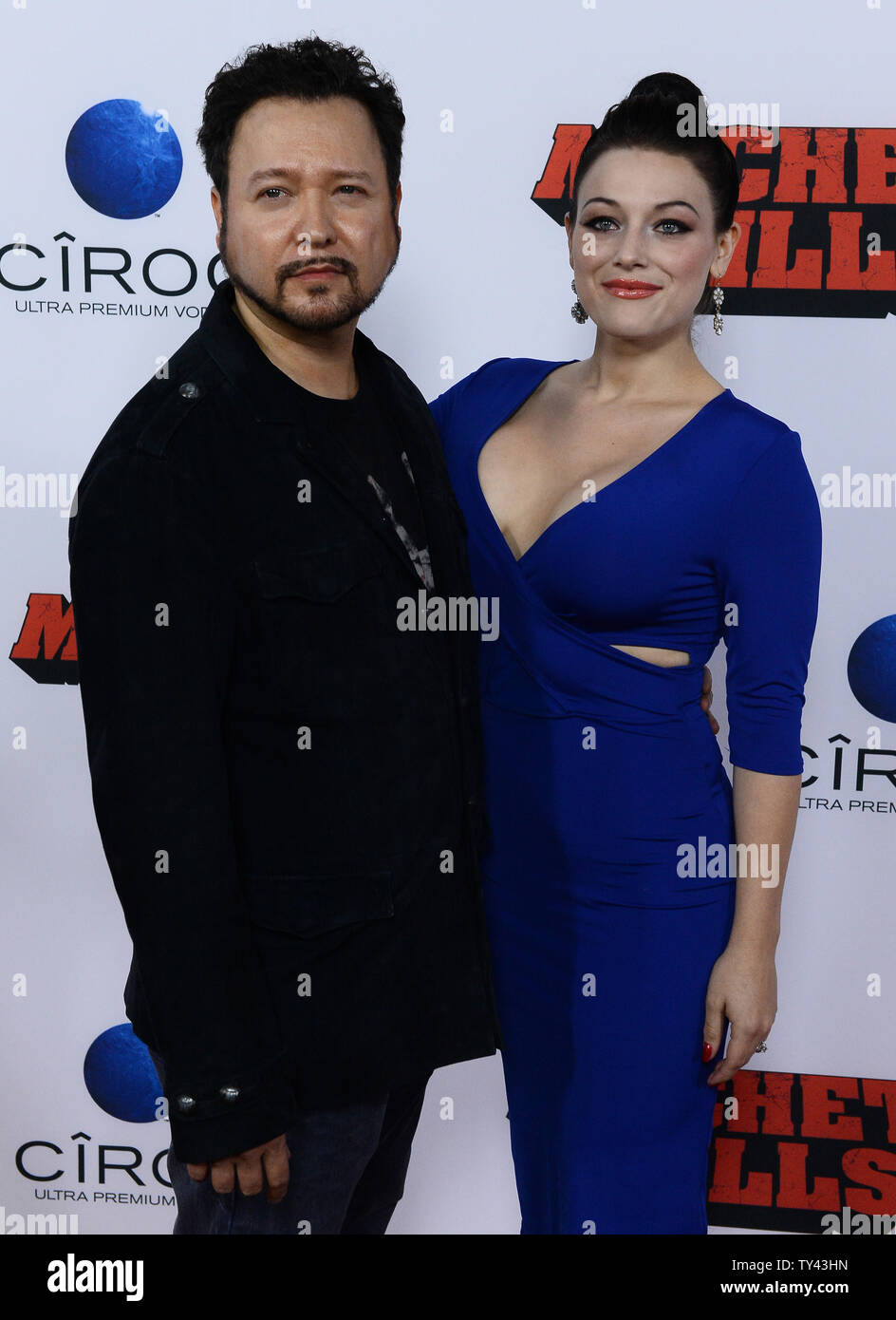Actor Carlos Gallardo and actress Gracie Rae attend the premiere of the ...