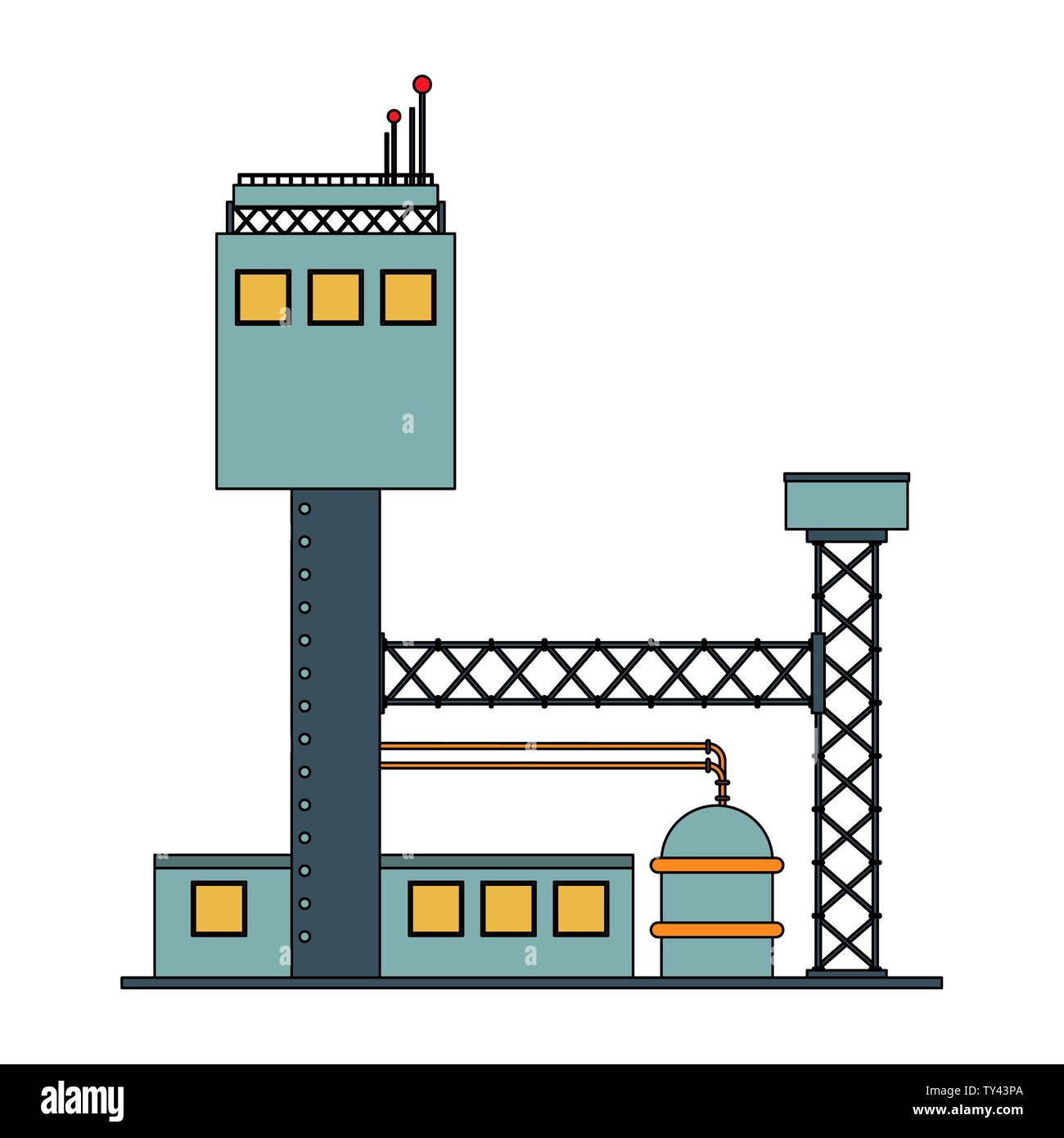 Petroleum oil refinery plant with machinery Stock Vector Image & Art ...