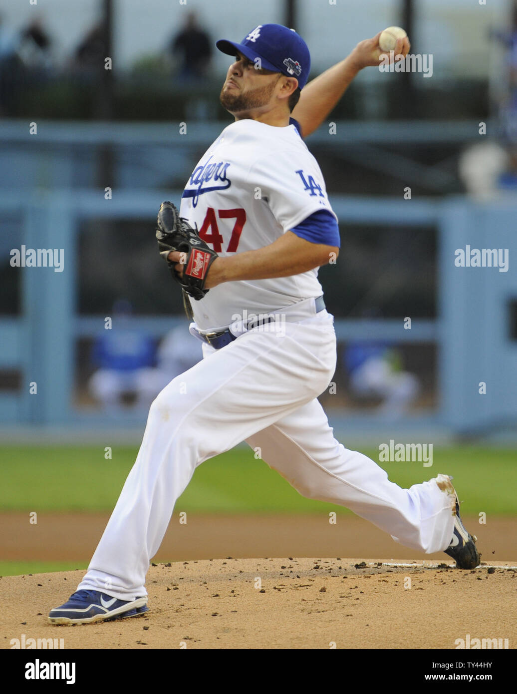 Los Angeles Dodgers starting pitcher Ricky Nolasco pitches in the 1st ...