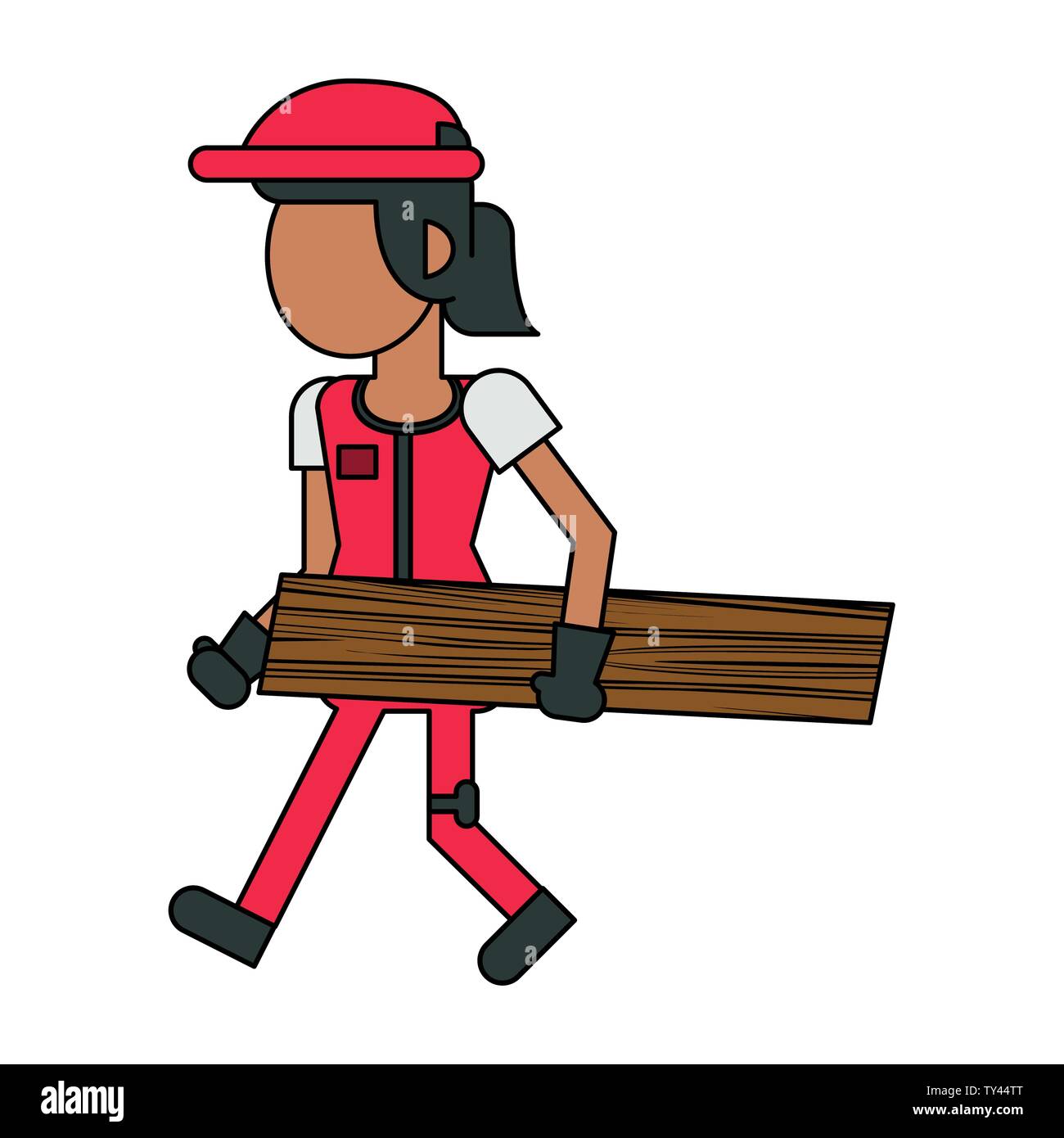 Construction worker smiling cartoon isolated faceless Stock Vector ...