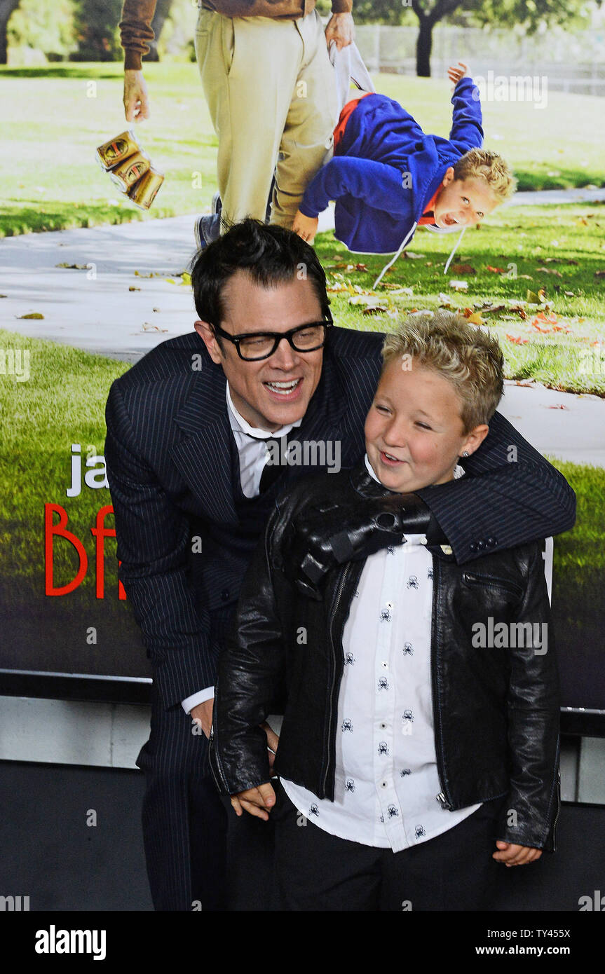Cast members Johnny Knoxville and Jackson Nicoll attend the premiere of ...