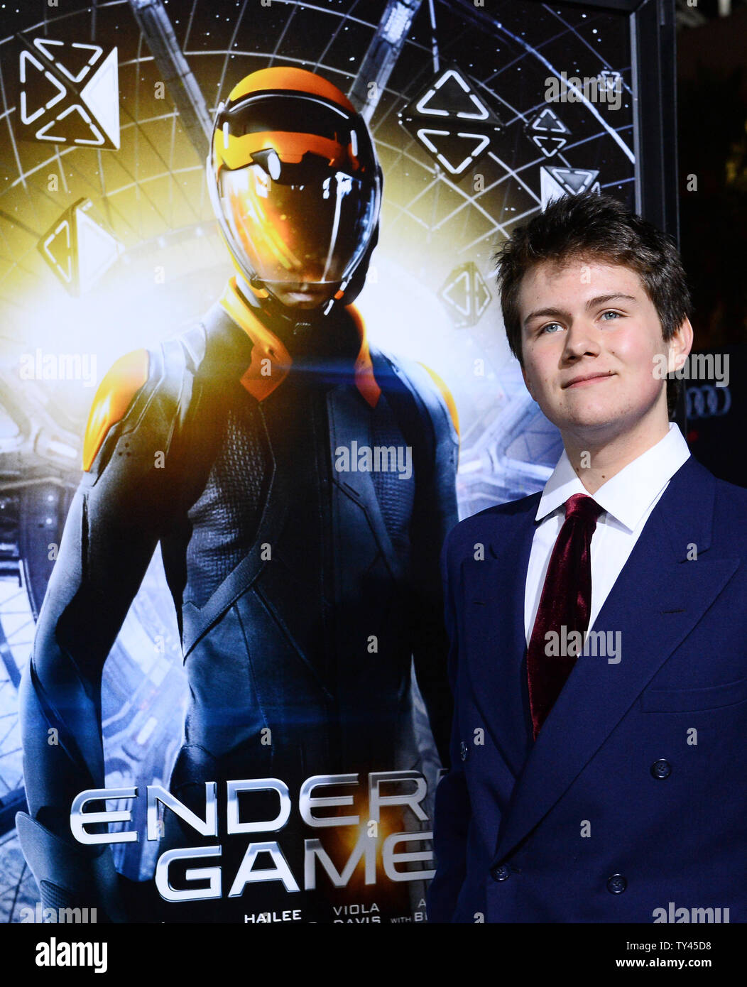 Cast member Conor Carroll attends the premiere of the sci-fi motion picture "Ender's Game" at ...