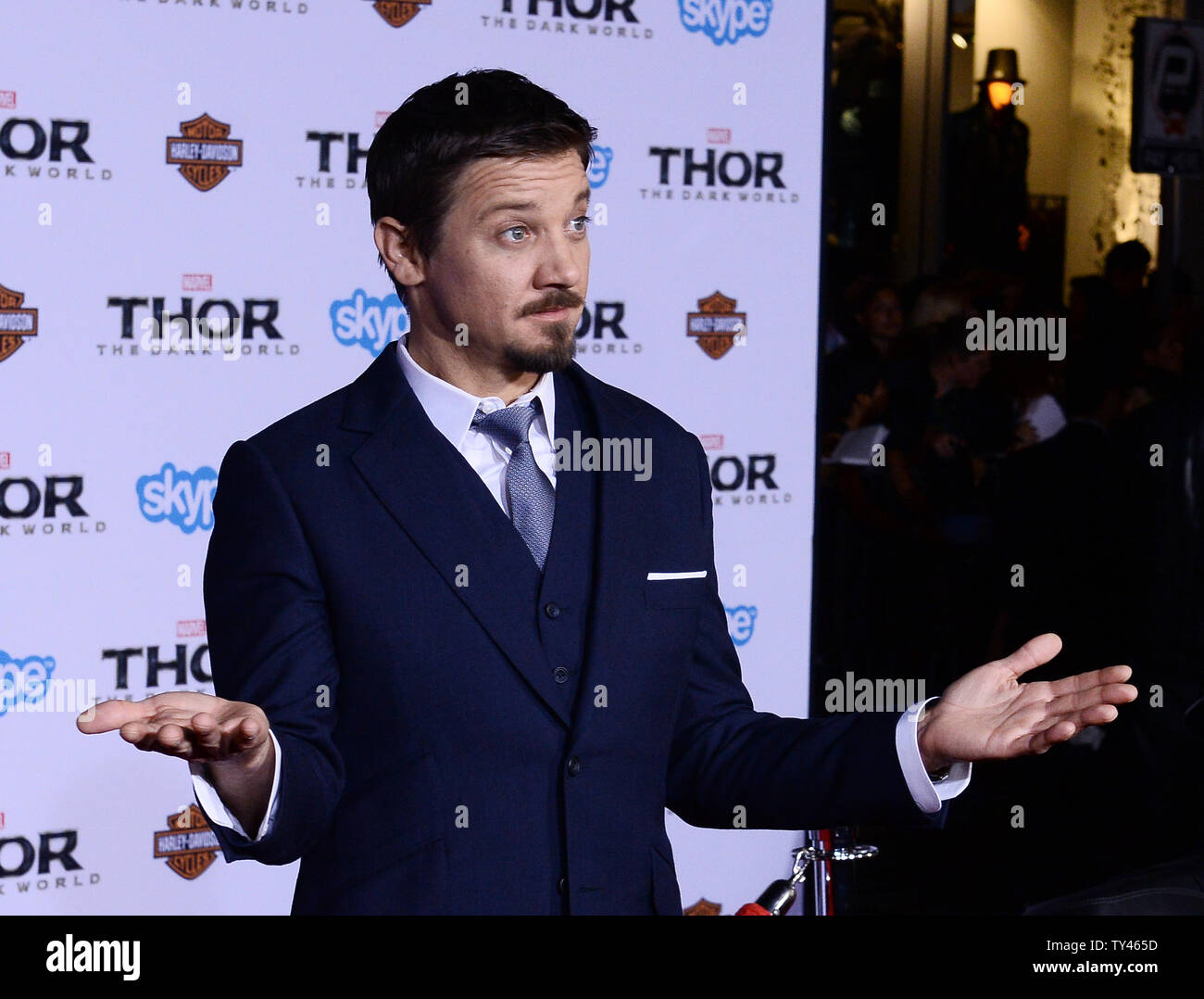 Actor Jeremy Renner attends the premiere of the motion picture fantasy ...