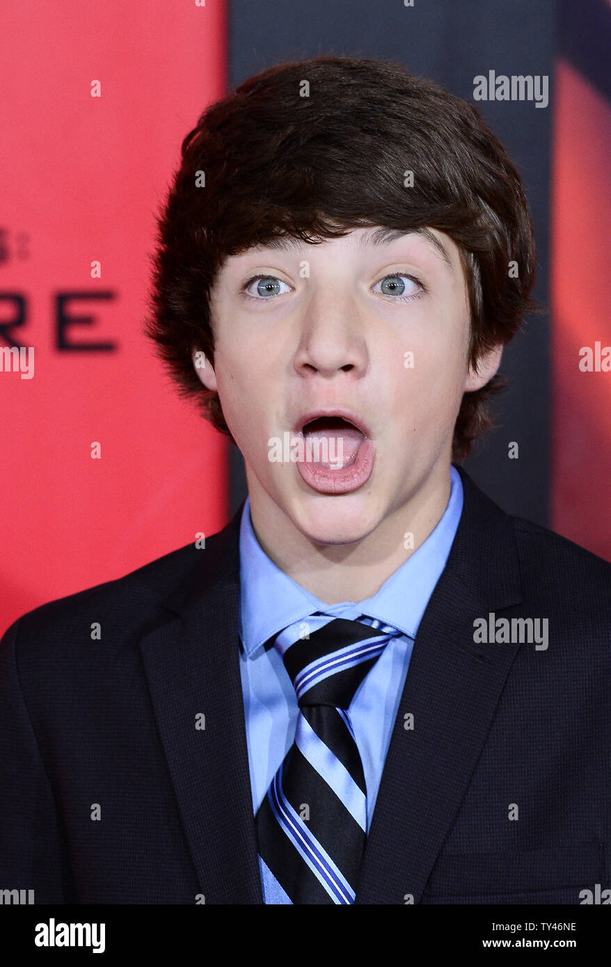 Actor Jake Short attends the premiere of the motion picture "The Hunger ...