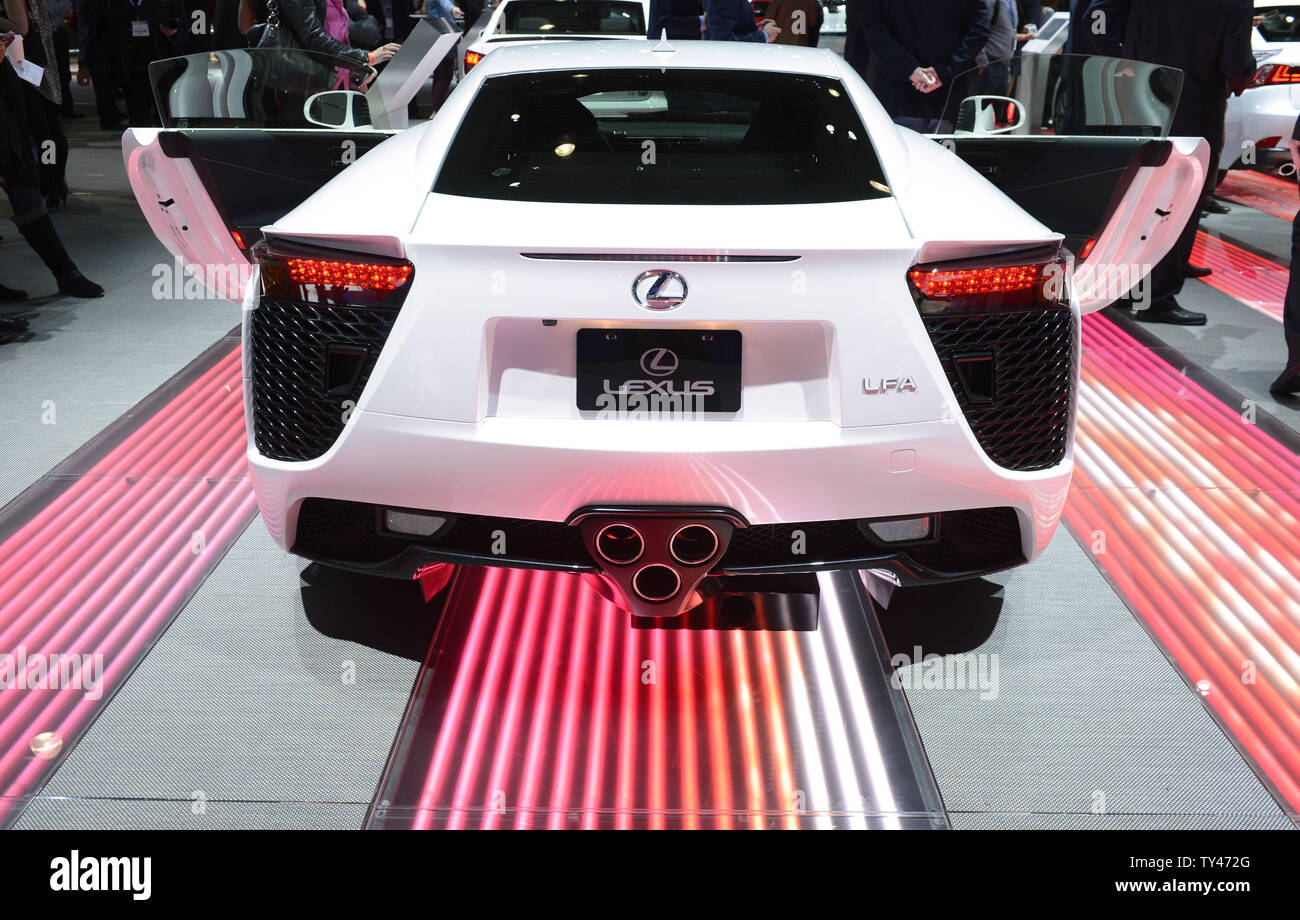 A Lexus LFA is on display at the 2013 Los Angeles Auto Show held at the ...