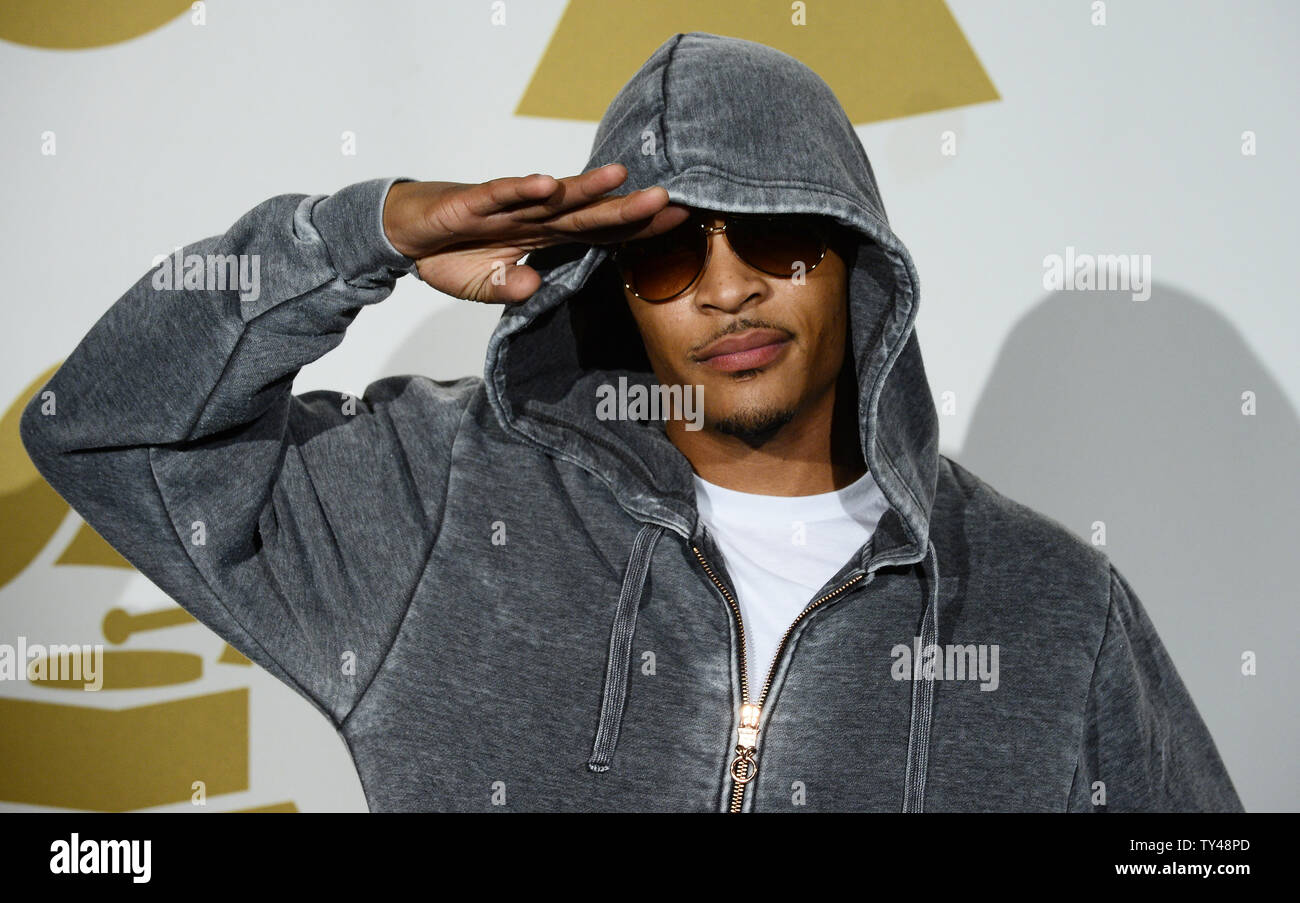 Rapper T.I. appears in the press room during Grammy Nominations Concert ...