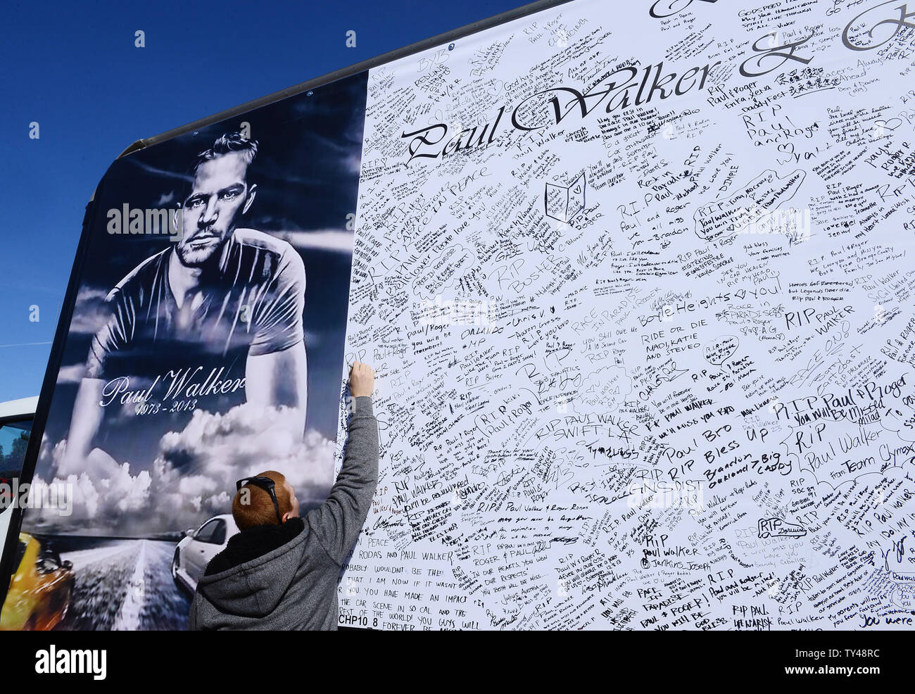 Paul walker car crash site hi-res stock photography and images - Alamy