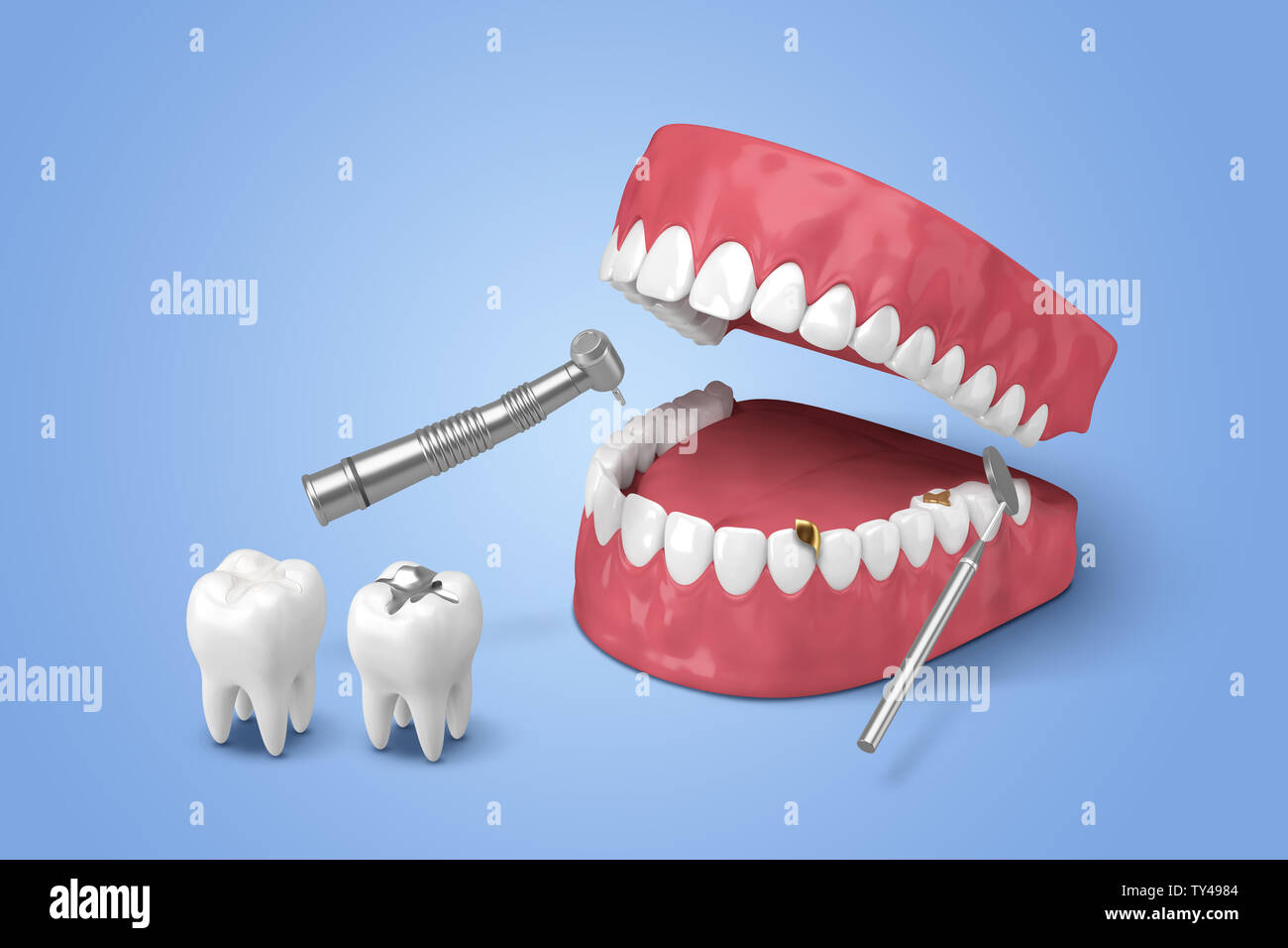 3D teeth 014 Stock Photo - Alamy