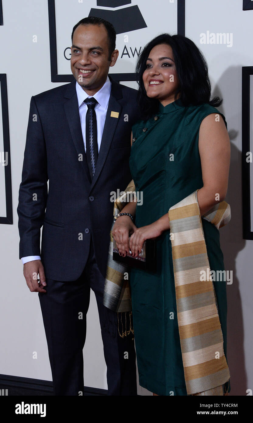 Arin Shenoy and Roshni Mohapatra arrive at the 56th annual Grammy ...
