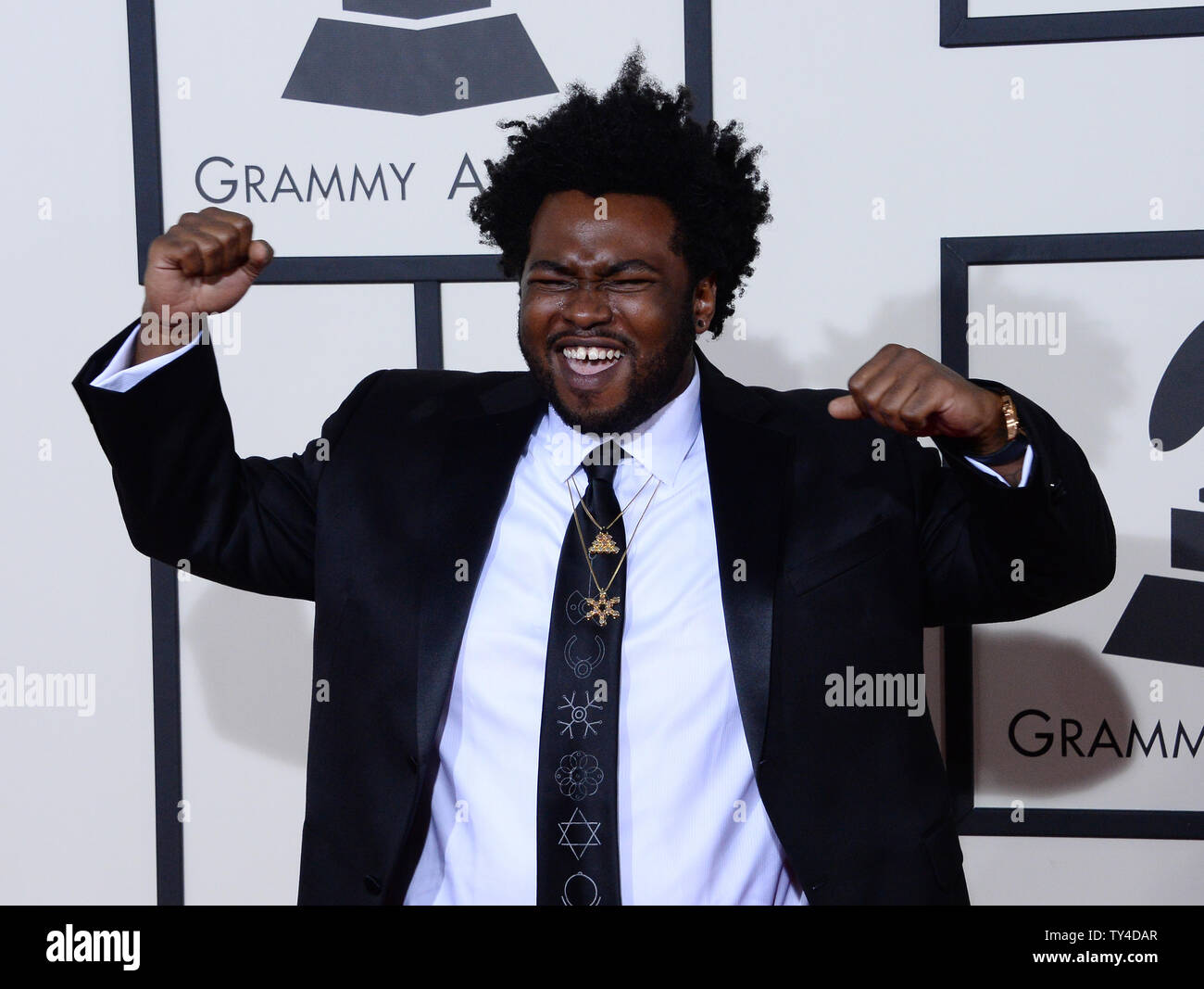 Recording artist James Fauntleroy arrives for the 56th annual Grammy ...