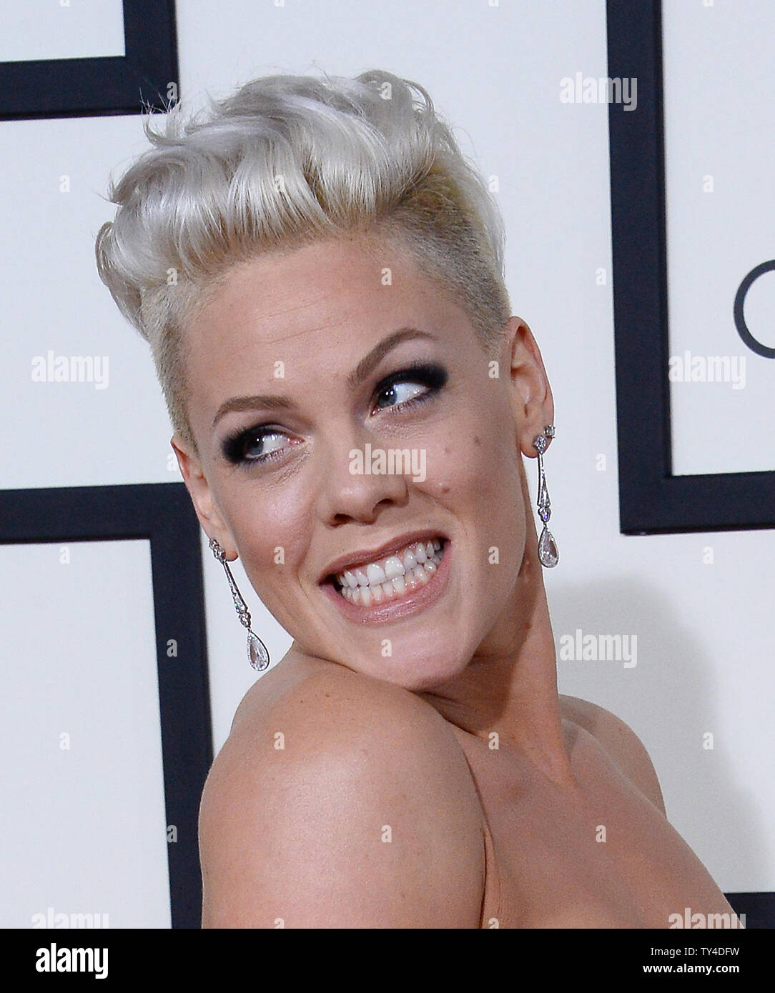 Singer Pink arrives for the 56th annual Grammy Awards at Staples Center ...