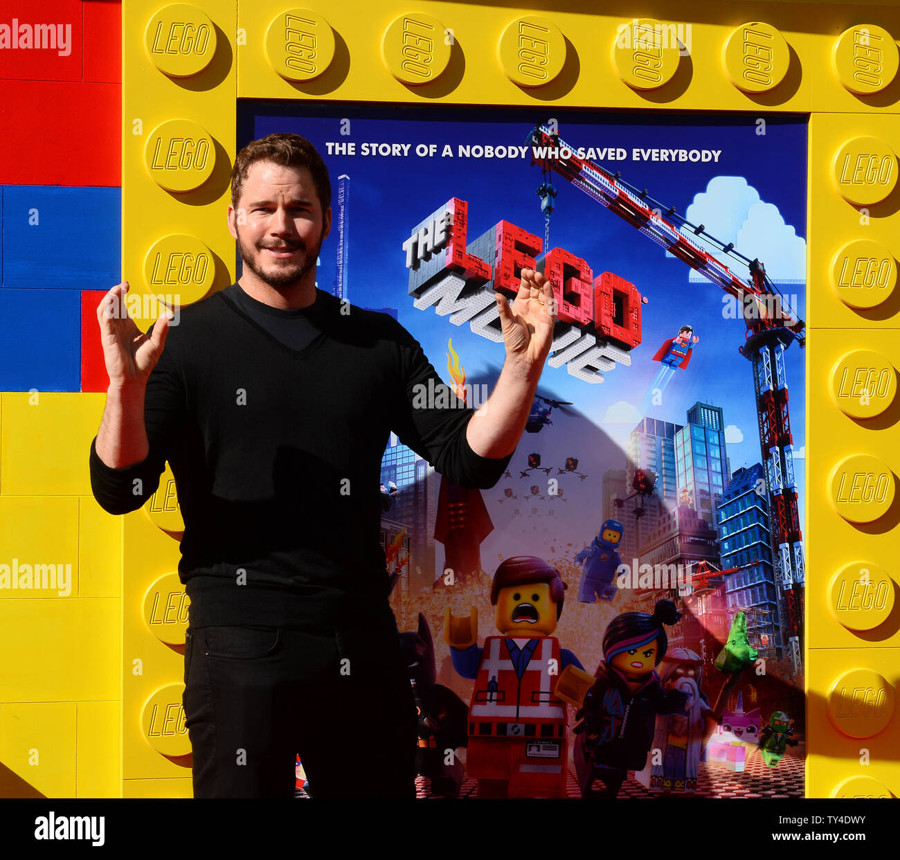 Cast member Chris Pratt, the voice of Emmet Brickowoski in the animated ...