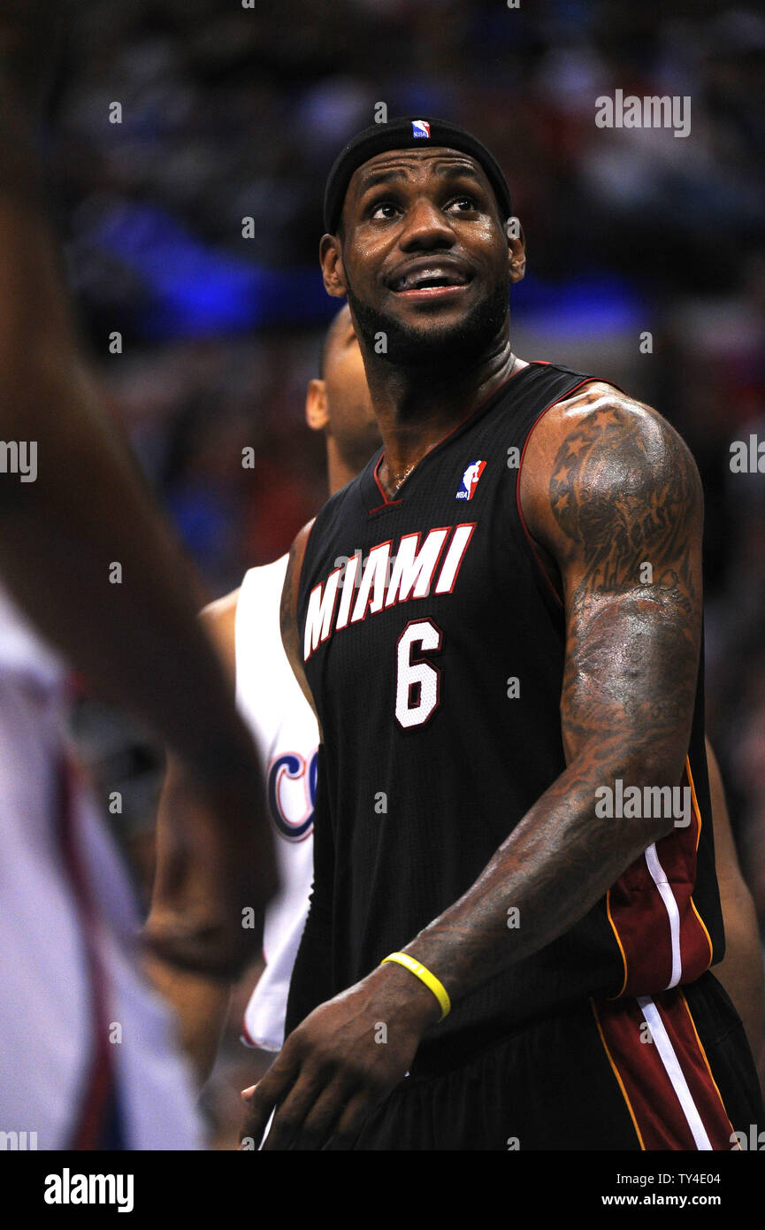 Miami Heat LeBron James smiles during game against the Los Angeles ...