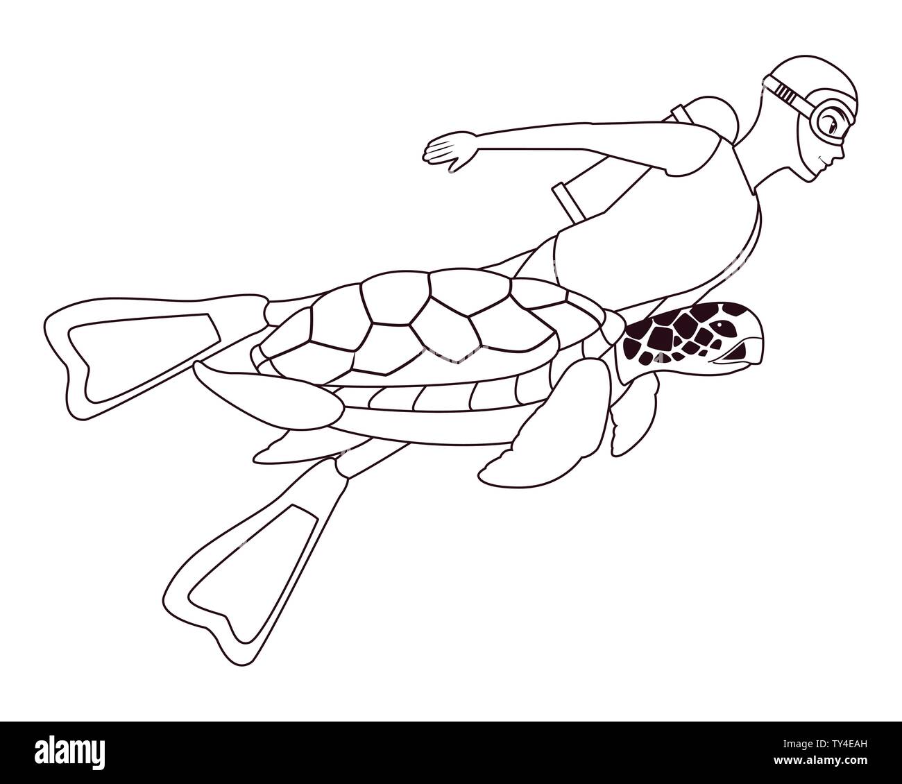 Fun turtle cartoon character in Cut Out Stock Images & Pictures - Alamy