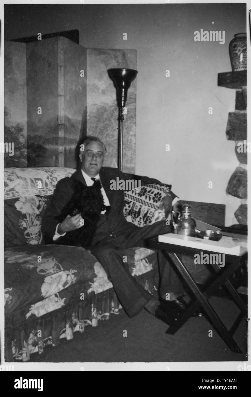 Franklin D. Roosevelt and Fala in Hyde Park, New York Stock Photo - Alamy