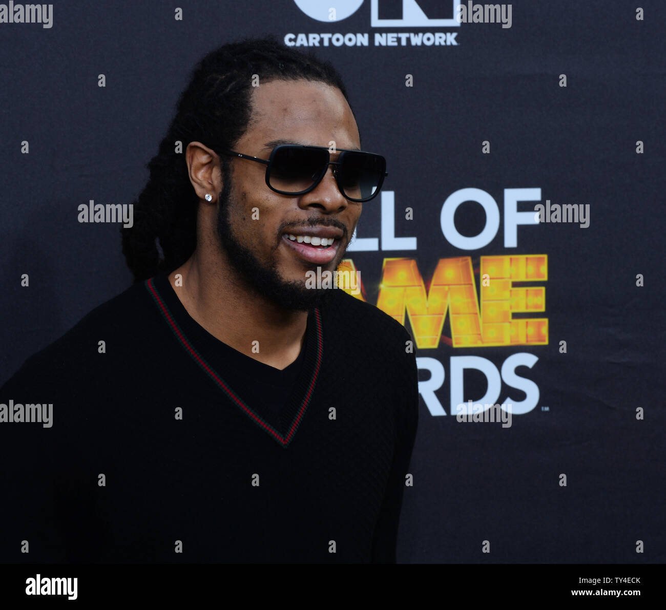NFL player Richard Sherman of the Seattle Seahawks attends Cartoon ...