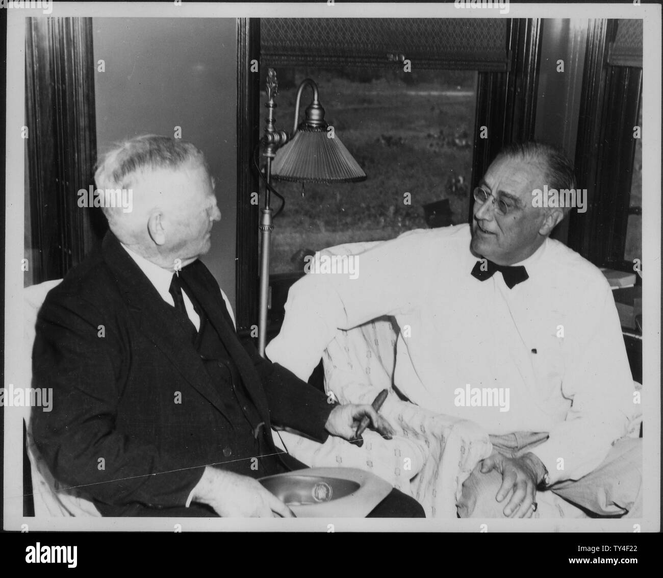 Franklin D. Roosevelt and John Nance Garner in Uvalde, Texas Stock ...