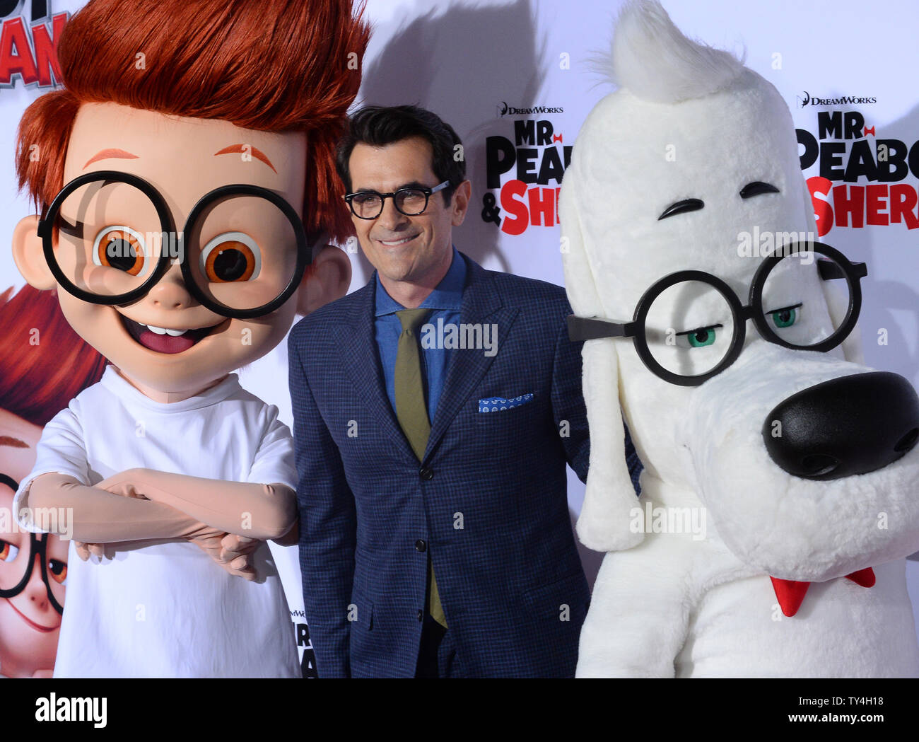 Cast member Ty Burrell, the voice of Mr. Peabody in the animated motion picture "Mr. Peabody ...