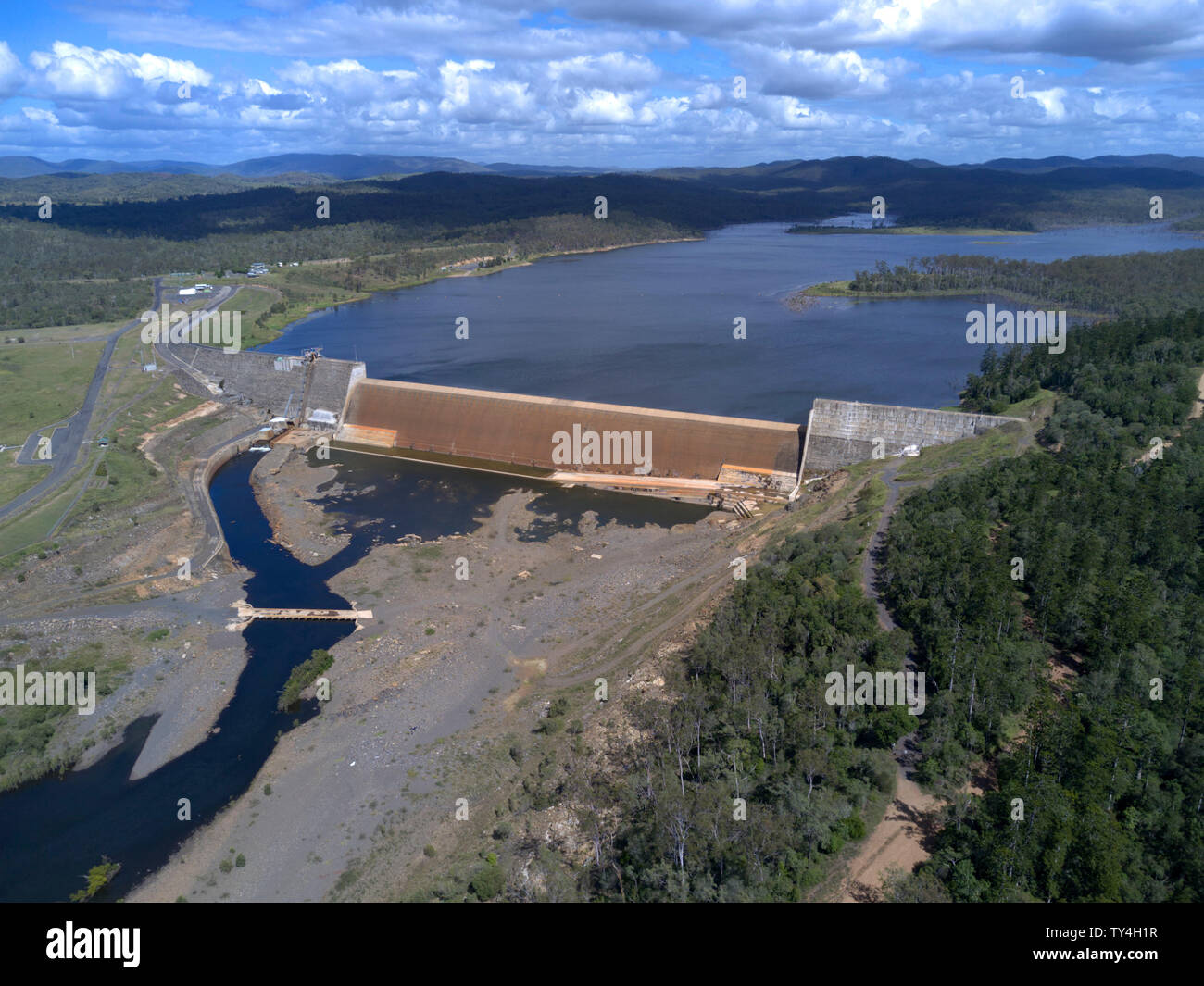 Aerial of Paradise Dam on the Burnett River Queensland Australia Stock ...