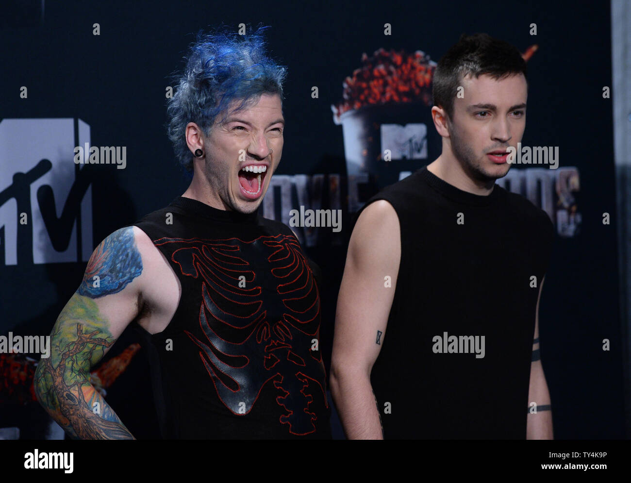 Musicians Josh Dun and Tyler Joseph of Twenty One Pilots appear ...